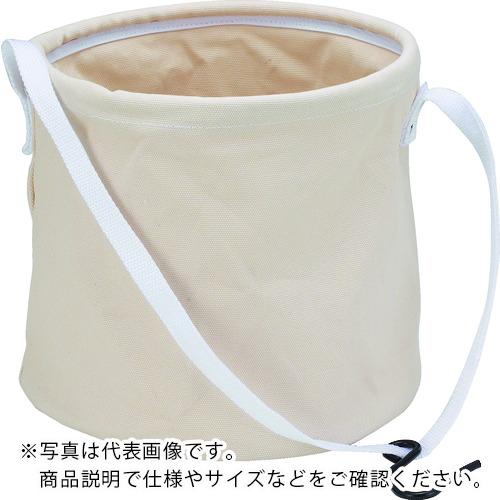 特長：厚手の綿帆布で製作しているので丈夫で軽量なフック付き運搬用袋です。底面にベニヤ板入りです。耐荷重9kgです。用途：作業工具の運搬収納用に。金物など小物運搬用袋に。仕様：色：生成径(mm)：φ300高さ(mm)：300外形寸法(mm)奥...