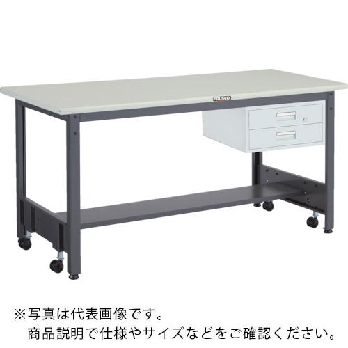 特長：移動に便利なキャスター内蔵の作業台です。仕分けに便利な2段引出し付です。引出しは使い勝手に応じて任意の場所に取り付け可能です。作業台にキャスターが取り付けてあるため、移動が必要な際には簡単に移動することができます。また、作業時にはアジ...