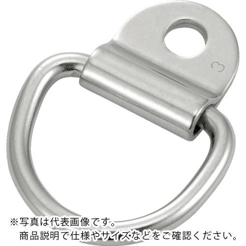 特長：リング部分が倒れるので、使用しない時は倒すと邪魔になりません。使用時には簡単にロープ・ワイヤ・チェーンなどを通すことができます。用途：テントロープの端末処理、懸垂幕などの細物ワイヤ・ロープなどの受け金具として。仕様：使用荷重(kN)：...