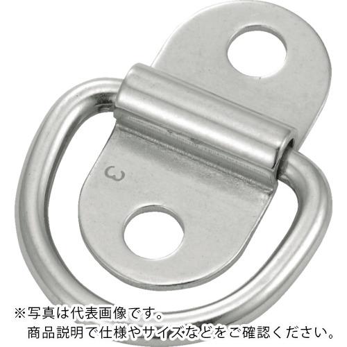 特長：リング部分が倒れるので、使用しない時は倒すと邪魔になりません。使用時には簡単にロープ・ワイヤ・チェーンなどを通すことができます。用途：テントロープの端末処理、懸垂幕などの細物ワイヤ・ロープなどの受け金具として。仕様：使用荷重(kN)：...