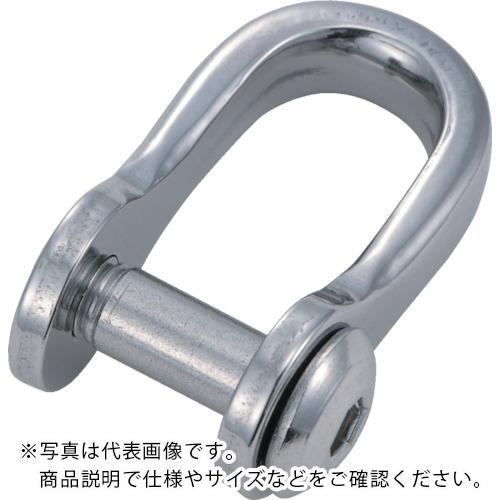 特長：半丸シャックルのピンの出っ張り（つかむ部分）を除いているので、ロープなどがひっかかりません。六角レンチを使用して開閉するので、いたずら防止にもなります。用途：チェーン・ワイヤ・ロープなどの連結、端末の金具とのジョイント。仕様：使用荷重...