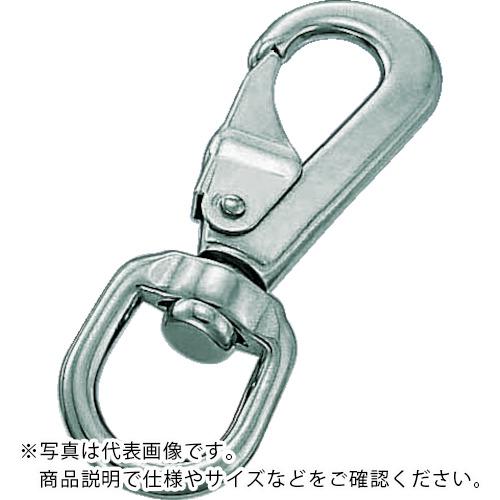特長：アイの部分が回転するので、チェーンなどのよりとりになります。スプリングフックで手軽に開閉作業ができます。用途：チェーン・ワイヤ・ロープなどの連結や、端末の金具のジョイントに。連結金具として。仕様：使用荷重(kN)：0.2D(mm)：3...
