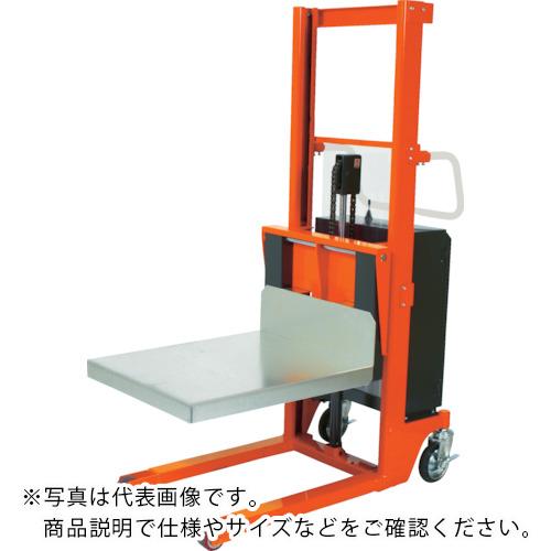 特長：テーブルが脱着式ですので、フォークタイプとしても使えます。自動充電器搭載でいつでもどこでも充電できます。（AC100V）独創的な形状のハンドルで自在なハンドリングです。過負荷防止バルブ付です。新構造のマストでガタつきを減少させスムーズ...