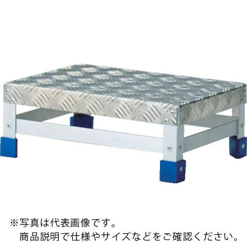 特長：天板はアルミ縞板を使用し、滑り止め効果に優れます。耐食性に優れます。用途：収納や出し入れの作業に。仕様：最大使用質量(kg)：80天板高さ(m)：0.15天板寸法(mm)：600×400段数(段)：1完成品材質／仕上：アルミ合金注意：...