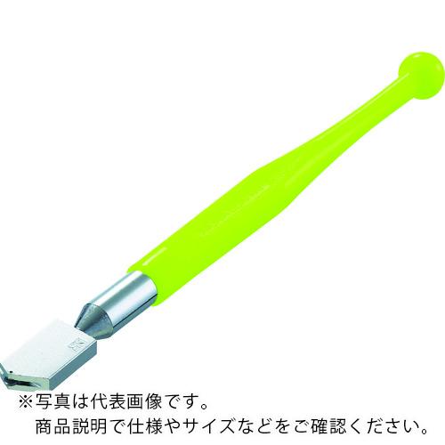 特長：刃先はダイヤモンドを使用し、ガラス板のスムーズな切断が可能です。刃部が回転するので曲線切りに優れます。用途：板ガラスの切断に。仕様：全長(mm)：174切断厚さ(mm)：3〜5材質／仕上：刃部:超硬合金ホルダー部：プラスチック注意：提...