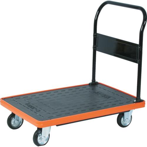 特長：荷台の全周に緩衝ゴムを巻き、ぶつけても傷を付けにくくしてあります。緩衝ゴムがテーブル面より約5mm高いためコボレ止めにもなっています。用途：荷物の運搬。仕様：均等荷重(kg)：300色：ブラック長さ(mm)：906幅(mm)：616高...