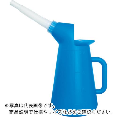 特長：油種ごとに色分けができて便利です。広口タイプなので注水時にこぼれず便利です。カラーヘッドタイプです。機械油などの移し替えに適しています。仕様：容量(L)：2直径(mm)：170高さ(mm)：270ノズル長(mm)：160目盛間隔(ml...