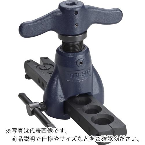 特長：専用ソケットアダプターを用いると電動ドリルでフレア加工ができ便利です。偏芯式で加工面がきれいな仕上がりです。新冷媒に対応しています。用途：銅管フレア加工に。仕様：適合管外径：6、8、10、12、14、15、16、18mmフレアリング角...