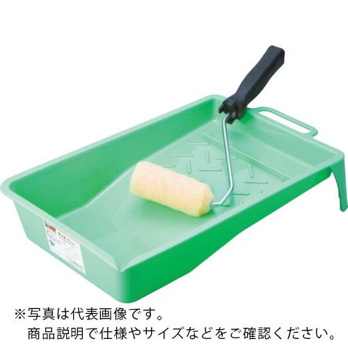 特長：ローラー（万能用）とハンドルとローラー皿がセットになった商品です。耐久性に優れた万能ローラーです。万能タイプですので、多少の凹凸面の塗装に最適です。PPコアと毛材を熱溶融接着法で接着しているので、溶剤にも強い設計になっています。用途：...