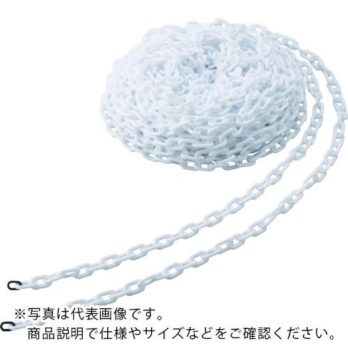特長：プラスチック製で軽量タイプのチェーンです。使用場所に応じて必要な長さにカットできます。用途：人の誘導や進入禁止用の間仕切り。仕様：色：ホワイト径(mm)：8長さ(m)：30材質／仕上：ポリエチレン（PE）注意：吊り下げ用には使用できま...