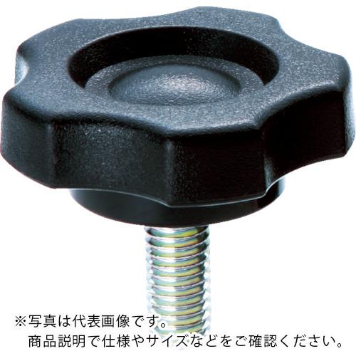 特長：手になじみやすい五角形タイプのノブです。用途：工作機器、治工具、事務機器、OA機器等に。仕様：外径(mm)：35ノブ高さ(mm)：14ねじ寸法：M6×1.00ねじ長さ(mm)：20色：黒耐熱温度(℃)：70おねじタイプ他ラインナップ：...