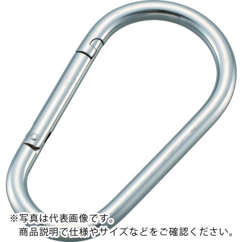 特長：スプリングフックです。バネの力で開口部分が戻ります。用途：チェーン・ワイヤ・ロープ等の連結金具として、また端末の金具のジョイントに。仕様：使用荷重(kN)：3.43D(mm)：14L(mm)：204S(mm)：47W(mm)：105タ...