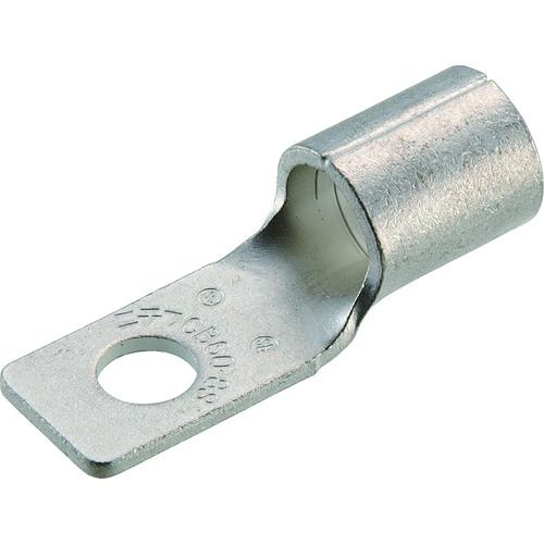 特長：接触面（舌部）が細く、ねじ固定用の取り付け穴がある裸圧着端子です。用途：ブレーカー用端子など。仕様：電線抱合範囲 より線(［［MM2］］)：42.42〜60.57電線抱合範囲 AWG：1/0外径寸法(mm)：16外形寸法(mm)：16...