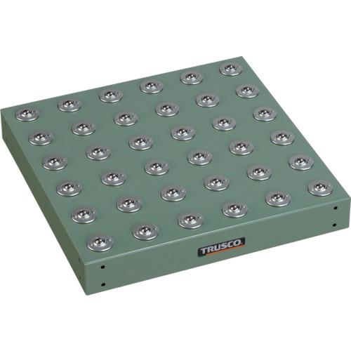 特長：方向転換台や荷造台および作業台などに最適です。コンベヤラインとの組み合わせに最適です。仕様：全長(mm)：450使用ボールキャスター(個)：C-5-L×36ピッチ(mm)：75高さ(mm)：75幅(mm)：450ボール1個当たりの許容...