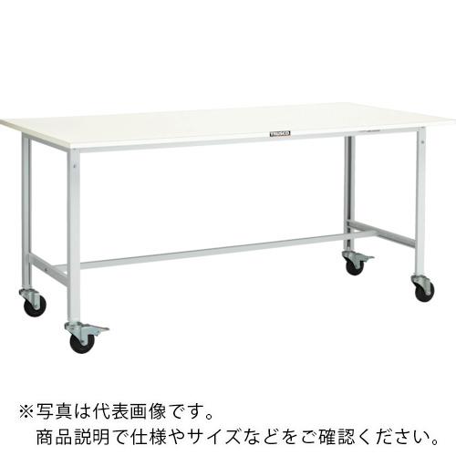 特長：キャスター付で、作業台を移動する際に便利です。仕様：天板材質：リノリューム張間口(mm)：1800奥行(mm)：750高さ(mm)：845脚部カラー：ホワイト(W)キャスター取付ねじサイズ：M16×2.0均等荷重(kg)：150カタロ...