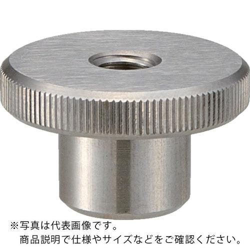 特長：段付タイプのローレットノブです。ローレット加工によりすべりにくくスピーディに締め付けが出来ます。仕様：外径(mm)：30ノブ高さ(mm)：18ねじ寸法：M8×1.25ねじ深さ(mm)：18貫通タップ穴タイプ材質／仕上：スチール(SS4...