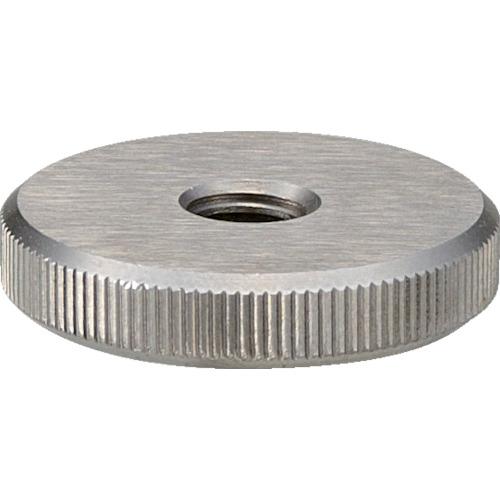 特長：フラットタイプのローレットノブです。ローレット加工によりすべりにくくスピーディに締め付けが出来ます。仕様：外径(mm)：16ノブ高さ(mm)：4ねじ寸法：M4×0.70ねじ深さ(mm)：4貫通タップ穴タイプ材質／仕上：スチール（Q23...