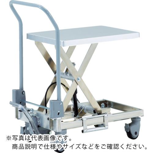 特長：アルミ製で軽量のため持ち運びに便利です。ハンドル折りたたみ式で、ライトバンにも簡単に収納できます。用途：荷物の運搬・昇降など。仕様：均等荷重(kg)：60テーブル寸法(mm)幅：400テーブル寸法(mm)長さ：720テーブル高さ(mm...