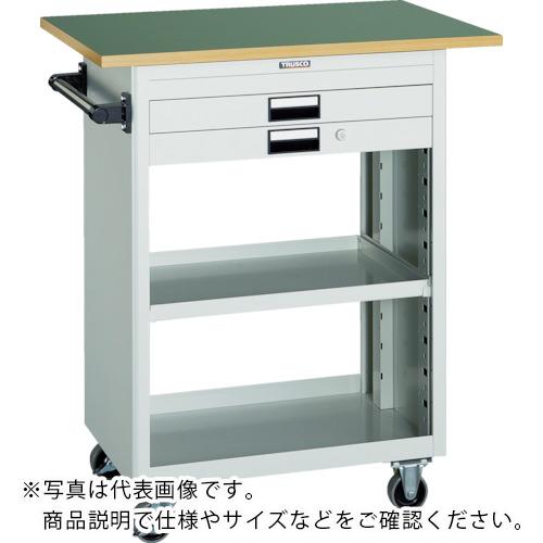 特長：棚板は自由棚1枚が標準で表裏使用出来て60m/mピッチで可動出来ます。木天板付の為軽作業が出来ます。引出しは2段共鍵が掛ります。仕様：最大積載量(kg/台)：150均等積載量(kg/段)：40色：ヤンググリーン間口(mm)：750奥行...
