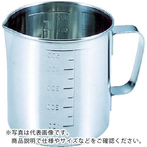 特長：口の細い容器に液体をうつす時に便利な注ぎ口付です。仕様：容量(ml)：1000目盛間隔(ml)：100外径(mm)：117高さ(mm)：108上径×下径×高さ(mm)：110×110×108タイプ：口付き取手付材質／仕上：ステンレス（...