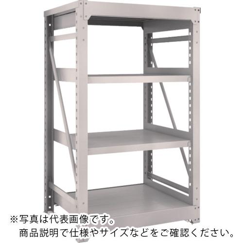 特長：主要構造部分をボルト止めにし、安全性を重視した堅牢な構造です。荷重、横からのねじれにも強いC型形状の支柱を採用しています。横材、斜材がブレース機能の役割を果たし、耐荷重・耐震性に優れています。棚板は50mmピッチで簡単に移動が可能です...