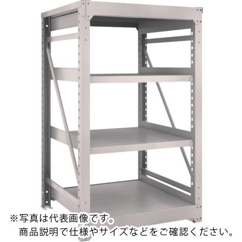 特長：主要構造部分をボルト止めにし、安全性を重視した堅牢な構造です。荷重、横からのねじれにも強いC型形状の支柱を採用しています。横材、斜材がブレース機能の役割を果たし、耐荷重・耐震性に優れています。棚板は50mmピッチで簡単に移動が可能です...