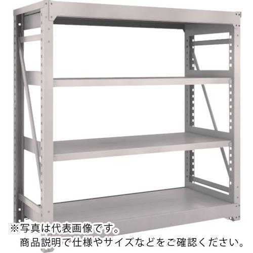 特長：主要構造部分をボルト止めにし、安全性を重視した堅牢な構造です。荷重、横からのねじれにも強いC型形状の支柱を採用しています。横材、斜材がブレース機能の役割を果たし、耐荷重・耐震性に優れています。棚板は50mmピッチで簡単に移動が可能です...