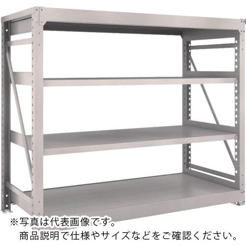 特長：主要構造部分をボルト止めにし、安全性を重視した堅牢な構造です。荷重、横からのねじれにも強いC型形状の支柱を採用しています。横材、斜材がブレース機能の役割を果たし、耐荷重・耐震性に優れています。棚板は50mmピッチで簡単に移動が可能です...