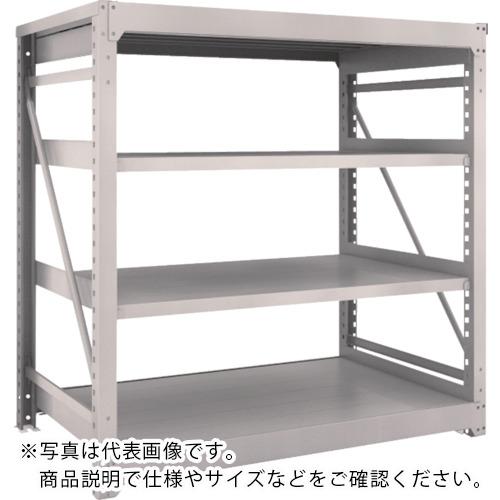 特長：主要構造部分をボルト止めにし、安全性を重視した堅牢な構造です。荷重、横からのねじれにも強いC型形状の支柱を採用しています。横材、斜材がブレース機能の役割を果たし、耐荷重・耐震性に優れています。棚板は50mmピッチで簡単に移動が可能です...