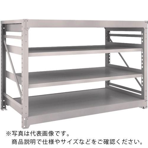 特長：主要構造部分をボルト止めにし、安全性を重視した堅牢な構造です。荷重、横からのねじれにも強いC型形状の支柱を採用しています。横材、斜材がブレース機能の役割を果たし、耐荷重・耐震性に優れています。棚板は50mmピッチで簡単に移動が可能です...