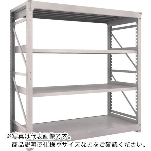 特長：主要構造部分をボルト止めにし、安全性を重視した堅牢な構造です。荷重、横からのねじれにも強いC型形状の支柱を採用しています。横材、斜材がブレース機能の役割を果たし、耐荷重・耐震性に優れています。棚板は50mmピッチで簡単に移動が可能です...