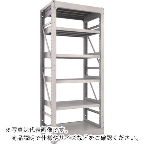 特長：主要構造部分をボルト止めにし、安全性を重視した堅牢な構造です。荷重、横からのねじれにも強いC型形状の支柱を採用しています。横材、斜材がブレース機能の役割を果たし、耐荷重・耐震性に優れています。棚板は50mmピッチで簡単に移動が可能です...