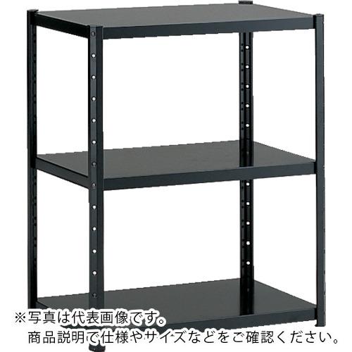 特長：10mm用スパナ1本で組み立てが簡単にできます。（M6六角ボルト）仕様：間口(mm)：883奥行(mm)：408高さ(mm)：740有効間口(mm)：819色：ブラック棚段数(段)：3均等積載量(kg/段)：50最大積載量(kg/台)...