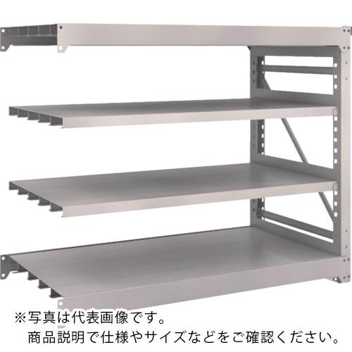 特長：主要構造部分をボルト止めにし、安全性を重視した堅牢な構造です。荷重、横からのねじれにも強いC型形状の支柱を採用しています。横材、斜材がブレース機能の役割を果たし、耐荷重・耐震性に優れています。棚板は50mmピッチで簡単に移動が可能です...