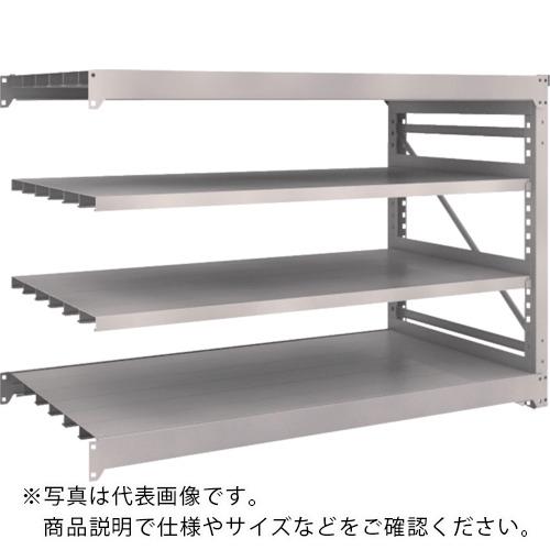 特長：主要構造部分をボルト止めにし、安全性を重視した堅牢な構造です。荷重、横からのねじれにも強いC型形状の支柱を採用しています。横材、斜材がブレース機能の役割を果たし、耐荷重・耐震性に優れています。棚板は50mmピッチで簡単に移動が可能です...