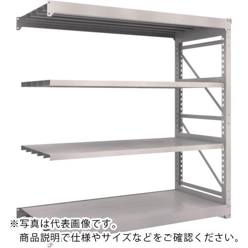 特長：主要構造部分をボルト止めにし、安全性を重視した堅牢な構造です。荷重、横からのねじれにも強いC型形状の支柱を採用しています。横材、斜材がブレース機能の役割を果たし、耐荷重・耐震性に優れています。棚板は50mmピッチで簡単に移動が可能です...