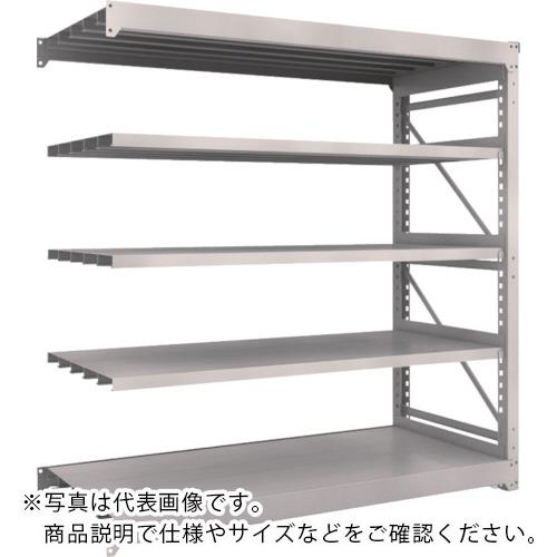 特長：主要構造部分をボルト止めにし、安全性を重視した堅牢な構造です。荷重、横からのねじれにも強いC型形状の支柱を採用しています。横材、斜材がブレース機能の役割を果たし、耐荷重・耐震性に優れています。棚板は50mmピッチで簡単に移動が可能です...