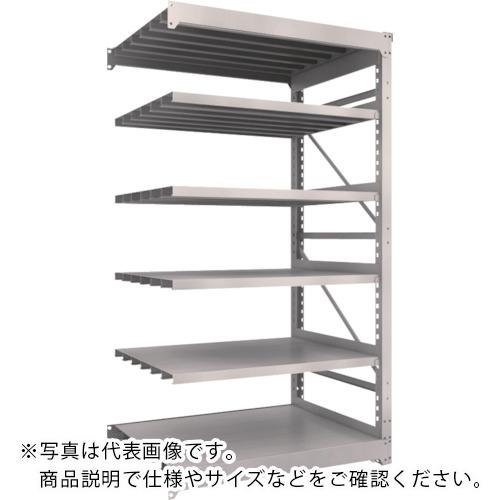 特長：主要構造部分をボルト止めにし、安全性を重視した堅牢な構造です。荷重、横からのねじれにも強いC型形状の支柱を採用しています。横材、斜材がブレース機能の役割を果たし、耐荷重・耐震性に優れています。棚板は50mmピッチで簡単に移動が可能です...