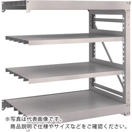 特長：主要構造部分をボルト止めにし、安全性を重視した堅牢な構造です。荷重、横からのねじれにも強いC型形状の支柱を採用しています。横材、斜材がブレース機能の役割を果たし、耐荷重・耐震性に優れています。棚板は50mmピッチで簡単に移動が可能です...