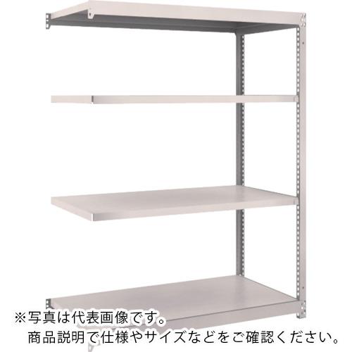 特長：ボルトを1本も使用していないボルトレス構造で、分解・組み立て作業が簡単。組立作業の時間を大幅に短縮できます。棚の段数変更が小刻みな25mmピッチで、自由に調整、変更ができます。高さ、奥行が同じであれば、増結することができます。また、支...