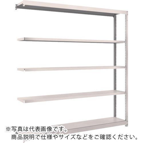 特長：ボルトを1本も使用していないボルトレス構造で、分解・組み立て作業が簡単。組立作業の時間を大幅に短縮できます。棚の段数変更が小刻みな25mmピッチで、自由に調整、変更ができます。高さ、奥行が同じであれば、増結することができます。また、支...