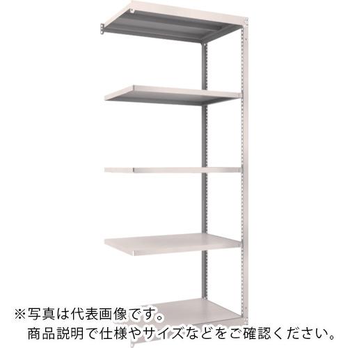 特長：ボルトを1本も使用していないボルトレス構造で、分解・組み立て作業が簡単。組立作業の時間を大幅に短縮できます。棚の段数変更が小刻みな25mmピッチで、自由に調整、変更ができます。高さ、奥行が同じであれば、増結することができます。また、支...