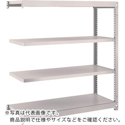 特長：ボルトを1本も使用していないボルトレス構造で、分解・組み立て作業が簡単。組立作業の時間を大幅に短縮できます。棚の段数変更が小刻みな25mmピッチで、自由に調整、変更ができます。高さ、奥行が同じであれば、増結することができます。また、支...