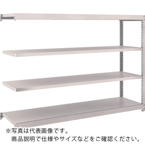 特長：ボルトを1本も使用していないボルトレス構造で、分解・組み立て作業が簡単。組立作業の時間を大幅に短縮できます。棚の段数変更が小刻みな25mmピッチで、自由に調整、変更ができます。高さ、奥行が同じであれば、増結することができます。また、支...