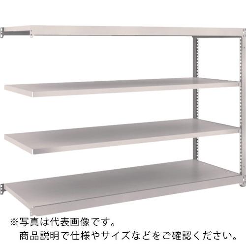 特長：ボルトを1本も使用していないボルトレス構造で、分解・組み立て作業が簡単。組立作業の時間を大幅に短縮できます。棚の段数変更が小刻みな25mmピッチで、自由に調整、変更ができます。高さ、奥行が同じであれば、増結することができます。また、支...