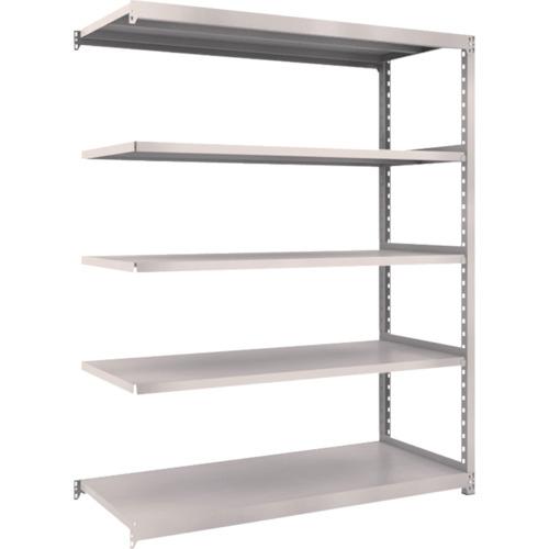 特長：ボルトを1本も使用していないボルトレス構造で、分解・組み立て作業が簡単で、作業時間を大幅に短縮できます。棚の段変更が、25mmピッチで、自由に調整、変更ができます。高さ、奥行が同じであれば、増結することができます。また、支柱を兼用する...