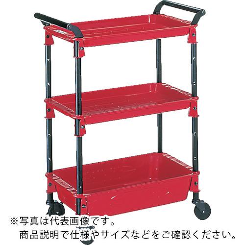 特長：トレーは継ぎ目のない一枚シボリ加工です。そのため、オイルのような液体がこぼれても漏れません。浅型の上段は小物整理、中・下段は工具整理に最適です。収納物、用途により浅型の棚を増やしたり、組み合わせることもできます。（別売）仕様：最大積載...