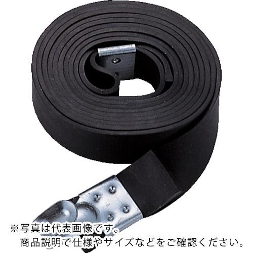特長：トラックシートの押さえ用に最適です。仕様：幅(mm)：20長さ(m)：2.5厚さ(mm)：2包装形態：袋パッケージ片端：フック付材質／仕上：再利用タイヤチューブ金具部:スチール注意：タイヤチューブの再利用品のため厚さや形状が一定してい...