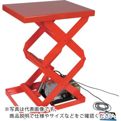特長：高剛性のフレーム本体内に油圧ユニットを内蔵し、コンパクトにまとめた一体構造です。高精度のギアポンプでわずらわしい騒音も大幅にダウンします。作業性に優れたフットスイッチ付です。用途：荷物の昇降や作業台として。仕様：均等荷重(kg)：50...