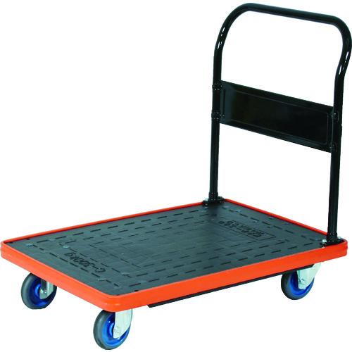 特長：荷台の全周に緩衝ゴムを巻き、ぶつけても傷を付けにくくしてあります。緩衝ゴムがテーブル面より約5mm高いためコボレ止めにもなっています。用途：荷物の運搬。仕様：均等荷重(kg)：300色：ブラック長さ(mm)：906幅(mm)：616高...